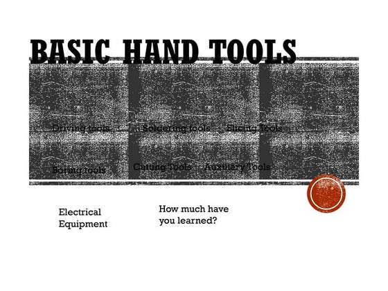 Basic tools and instruments in electronics | PPTX | Consumer Electronics | Technology & Computing