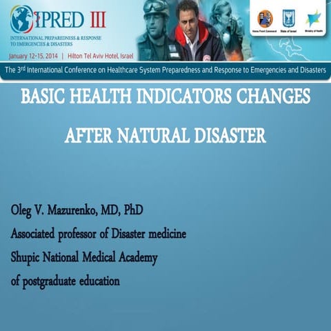 Basic health indicators changes after natural disaster | PPT ...