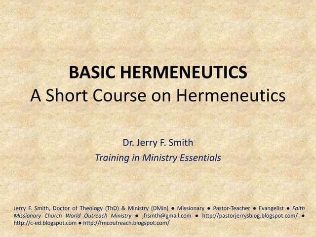 Basic principles of hermeneutics | PPTX