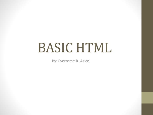 HTML PPT.pdf | Web Design and HTML | Internet