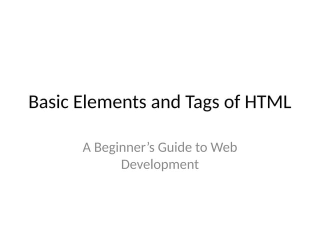 HTML PPT.pdf | Web Design and HTML | Internet