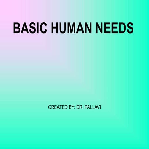 Basic human needs | PPT