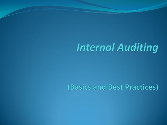 Introduction to internal auditing | PPTX | Business Accounting & Finance | Business