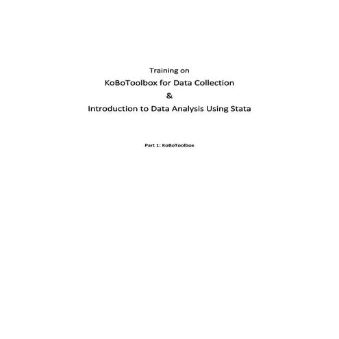 Open Data Kit, Digital data collection tool, training manual.pptx