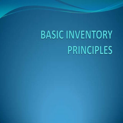 Basic inventory principles | PPTX