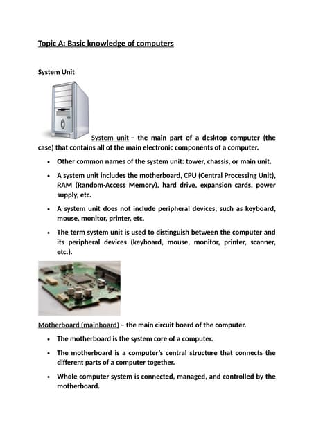 Computer Basics 101 Slide Show Presentation | PPT