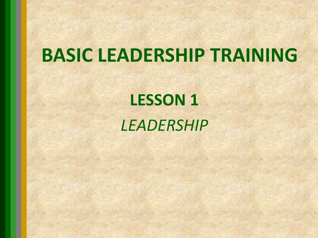 Leadership Training (Filipino) | PDF
