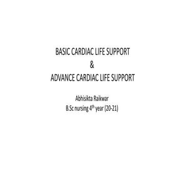 BASIC LIFE SUPPORT- BLS (CPR) -American Heart Association | PPT