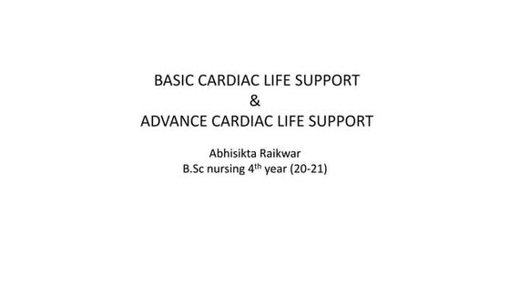 Cardiopulmonary resuscitation(cpr) | PPTX