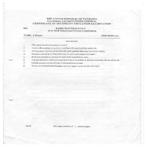 Basic math iv 2006 | PDF