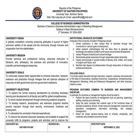 Basic Microeconomics ISO Syllabus 2025.doc