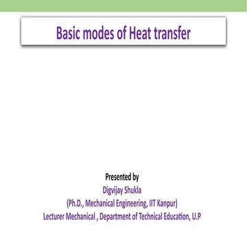Basic Mode of Heat Transfer Conduction, Convection and radiation | PPTX