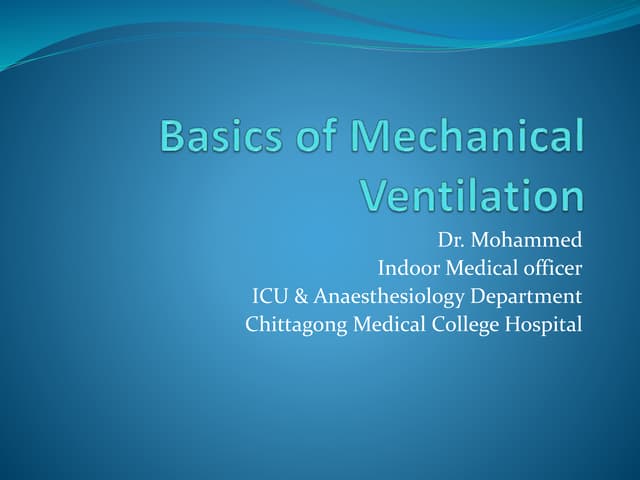 Modes of invasive mechanical ventilation | PPTX