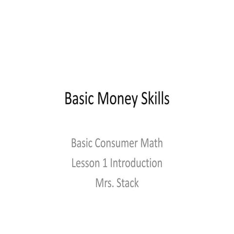 Basic money skills 1 | PPT