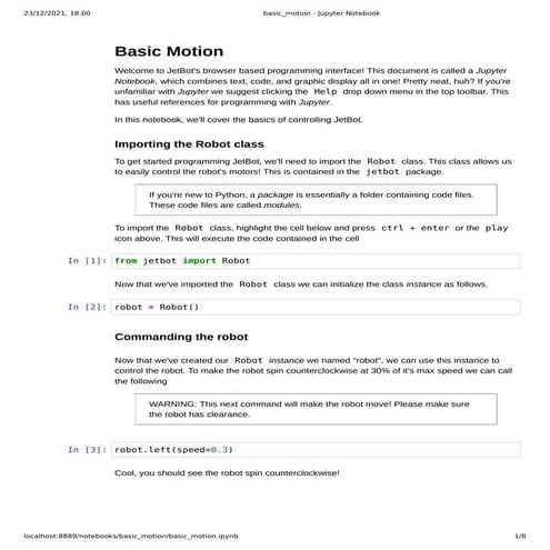 JetBot basic motion | PDF