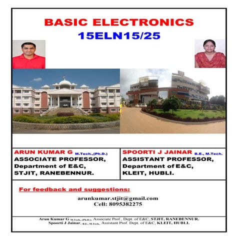 Basic Electronics Notes written by Arun Kumar G, Associate Professor ...