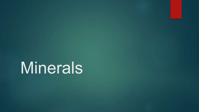 Minerals | PPT