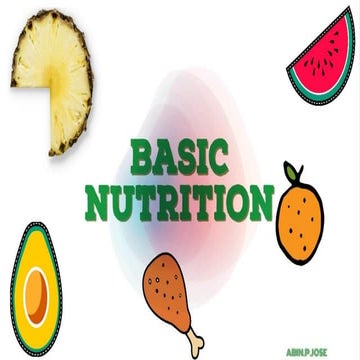 Basic nutrition ppt for Awareness Programme | PPT