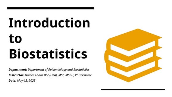 Introduction to biostatistics | PPTX | Science