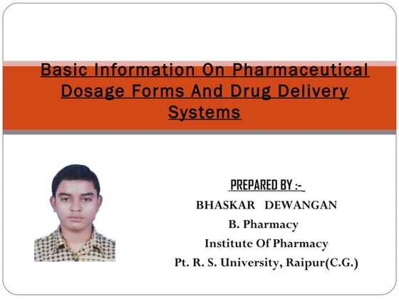 INTRODUCTION TO PHARMACEUTICS 1 (PHYSICAL PHARMACY-DOSAGE FORM DESIGN ...