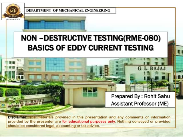 Eddy current testing | PPTX
