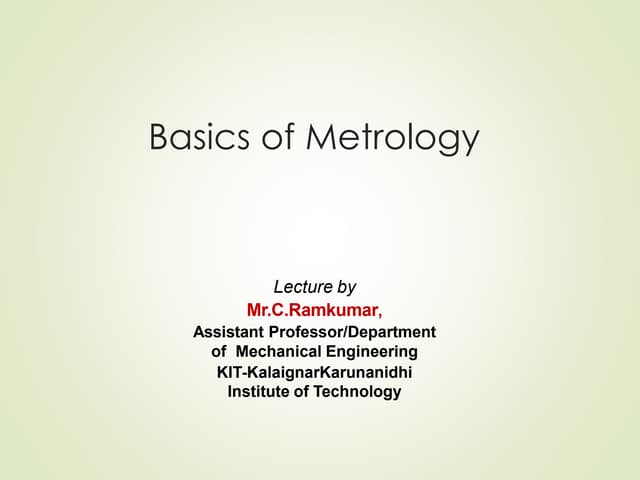 Introduction to measurements systems | PPTX