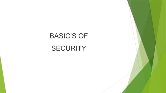 Security Presentation | PPT