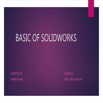 Basic of solidworks1 | PPTX