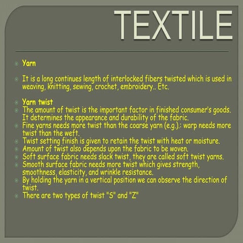 Basic of textile | PPTX