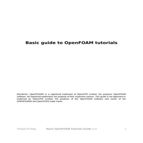 Basic openfoa mtutorialsguide | PDF | Internet for Beginners | Internet