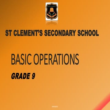 BASIC OPERATIONS Grade 9 computer studies | PDF