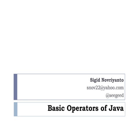 PPT3 - Basic Operators | PPTX