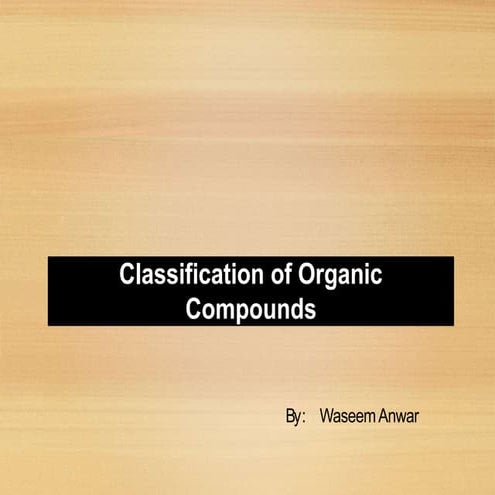 Classification of organic compounds | PDF