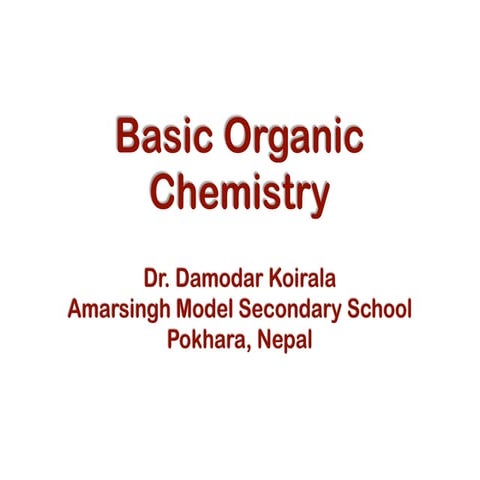 Basic organic chemistry | PDF