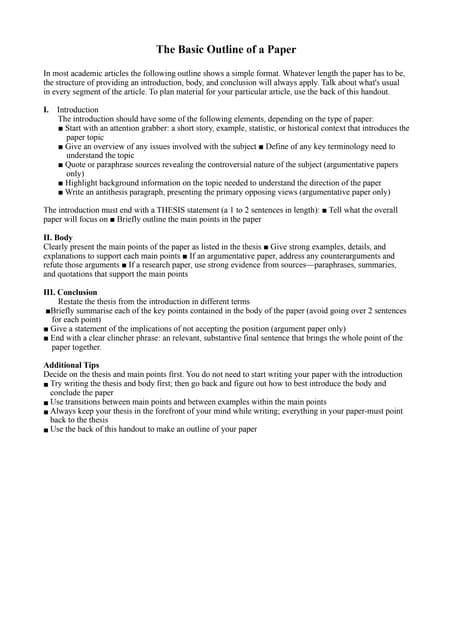 Parts of the Paragraph | PPT