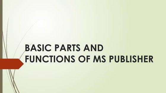 MS Publisher.ppt | Desktop Publishing | Computer Software and Applications