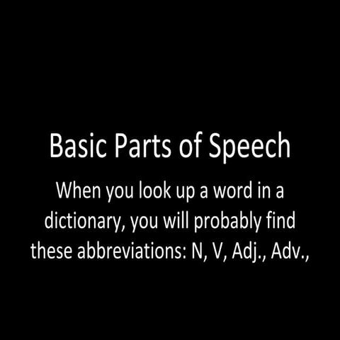 Basic parts of speech | PPT