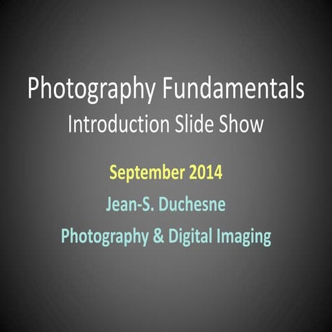 Photography Fundamentals | PPT