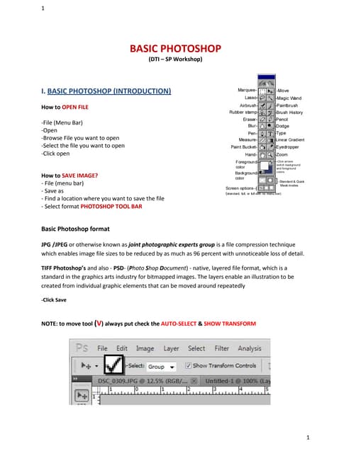 การแก้ไขสีภาพด้วยเครื่องมือต่างๆ Photoshop cs5 | PDF