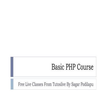 Basic Php Course From Tutoslive Ppt 1964