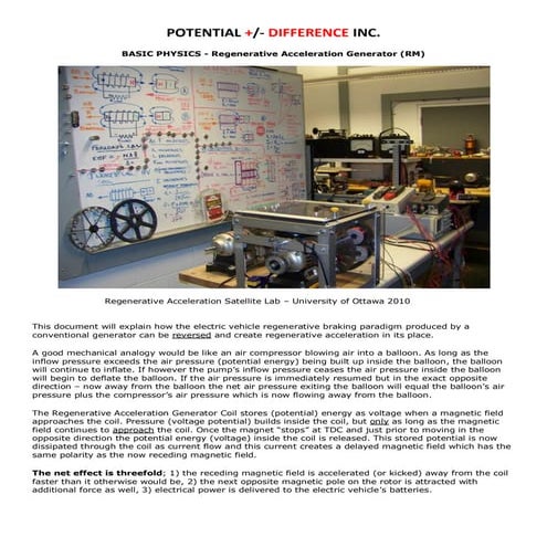 Basic Physics Regenerative Acceleration Generator Technology | PDF ...