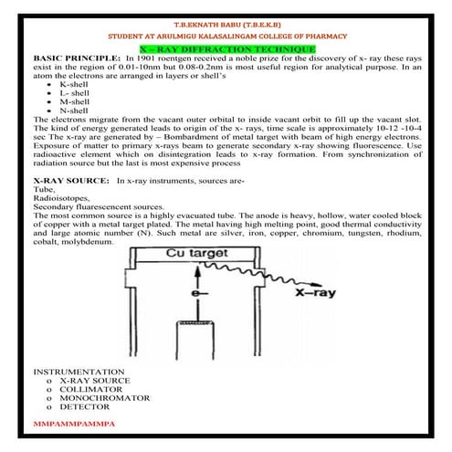 X - RAY DIFFRACTION TECHNIQUE | PDF