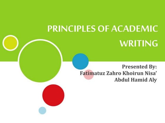 Principles of academic writing | PPT