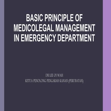 Basic principle of medicolegal management in emergency department | PPTX
