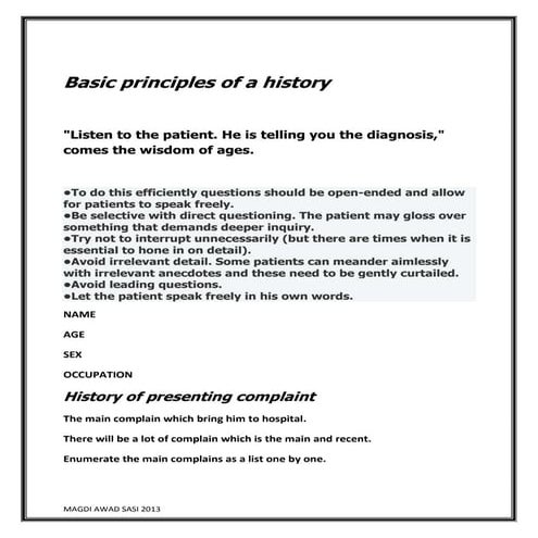 Case sheet-of-history | PDF