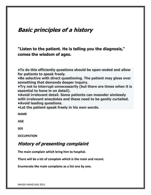 Case sheet-of-history | PDF