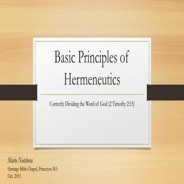 Basic principles of hermeneutics | PPTX