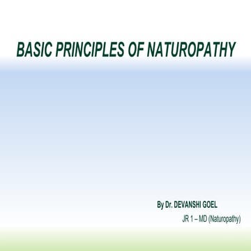 BASIC PRINCIPLES OF NATUROPATHY | PPTX