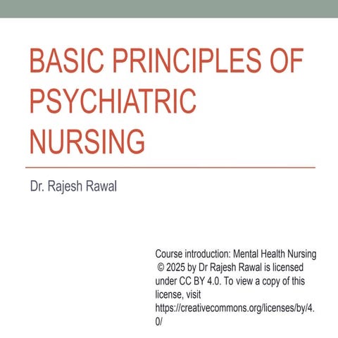 BASIC PRINCIPLES OF MENTAL HEALTH NURSING | PPT