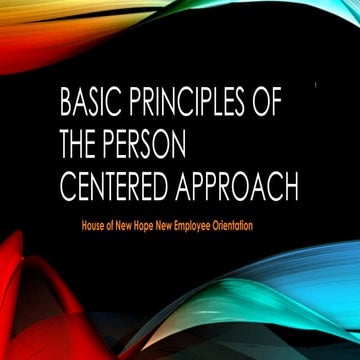 Basic Principles of the Person Centered Approach | PDF